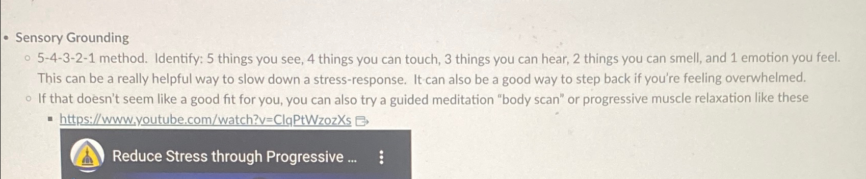 Solved Sensory Grounding5-4-3-2-1 ﻿method. Identify: 5 | Chegg.com