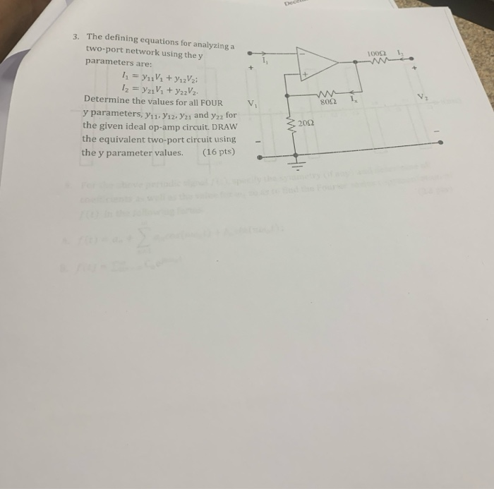 Solved 1000 AN 3. The defining equations for analyzing a | Chegg.com