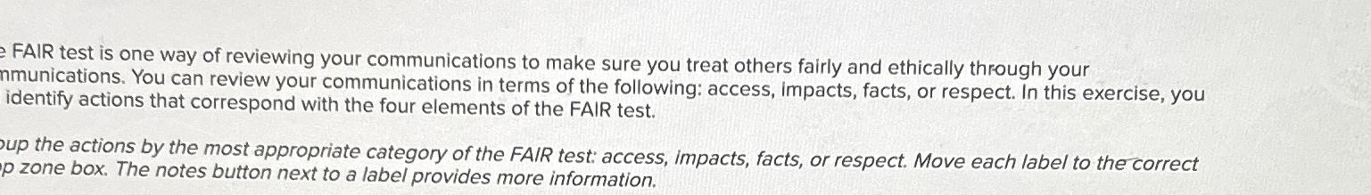 Solved FAIR test is one way of reviewing your communications | Chegg.com