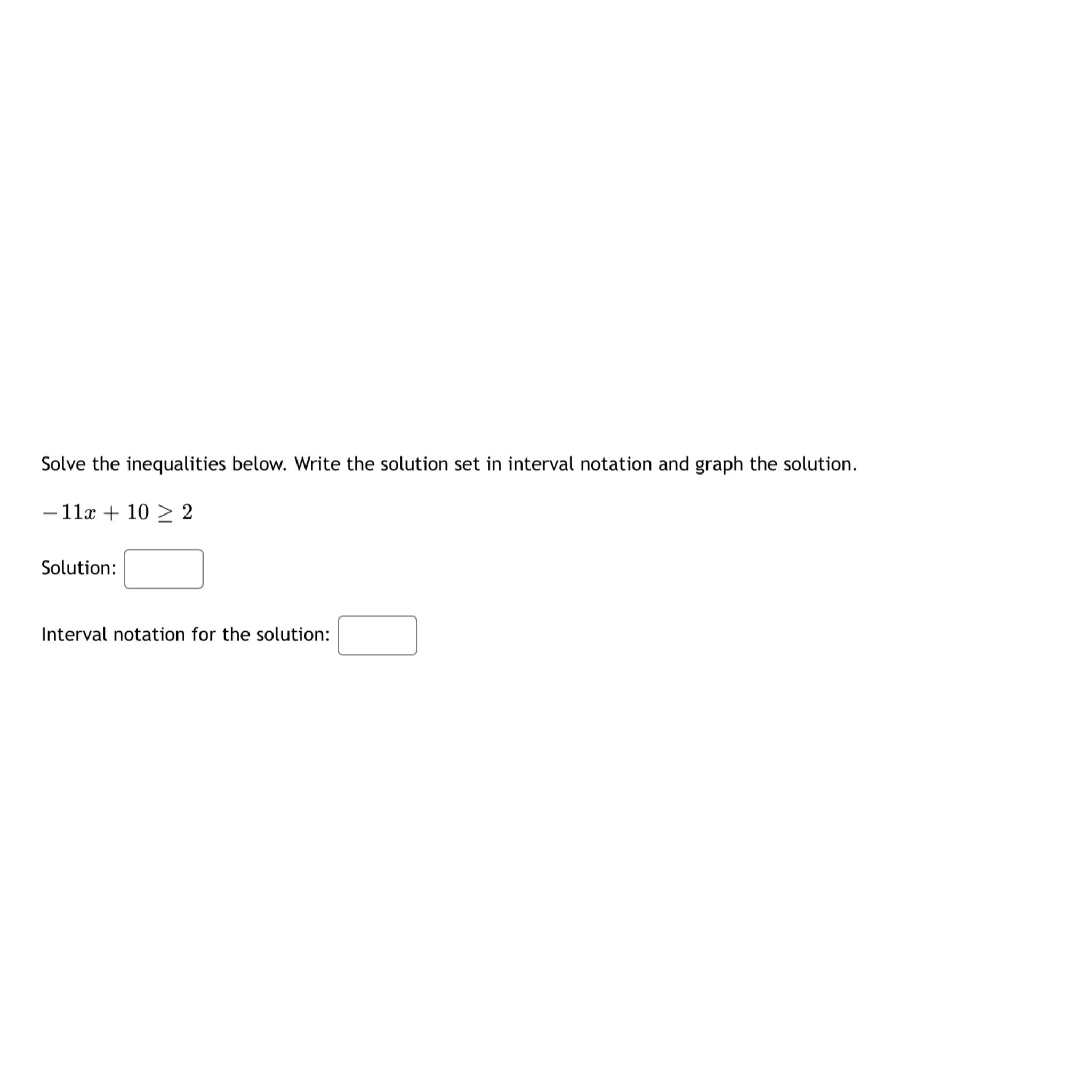 Solved Solve the inequalities below. Write the solution set | Chegg.com