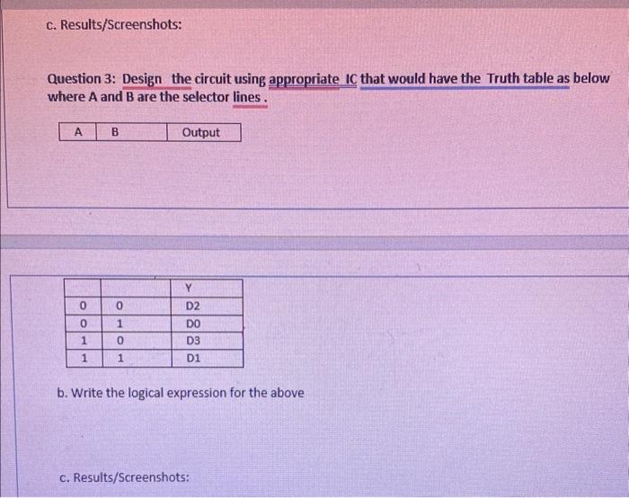 Solved Laboratory Experiment No.5 Realize and Verify | Chegg.com