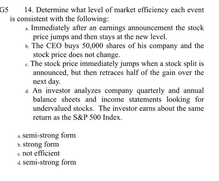 Solved why part a is semi strong form and part b is strong | Chegg.com