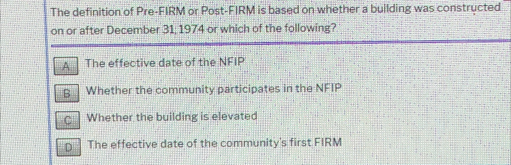 Solved The definition of Pre-FIRM or Post-FIRM is based on | Chegg.com