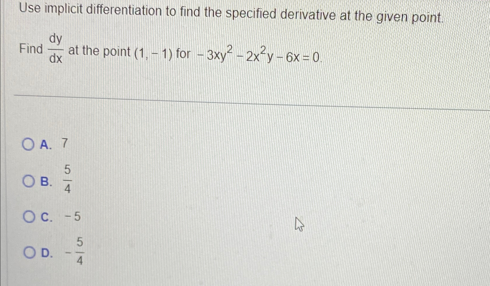 Solved Use implicit differentiation to find the specified | Chegg.com