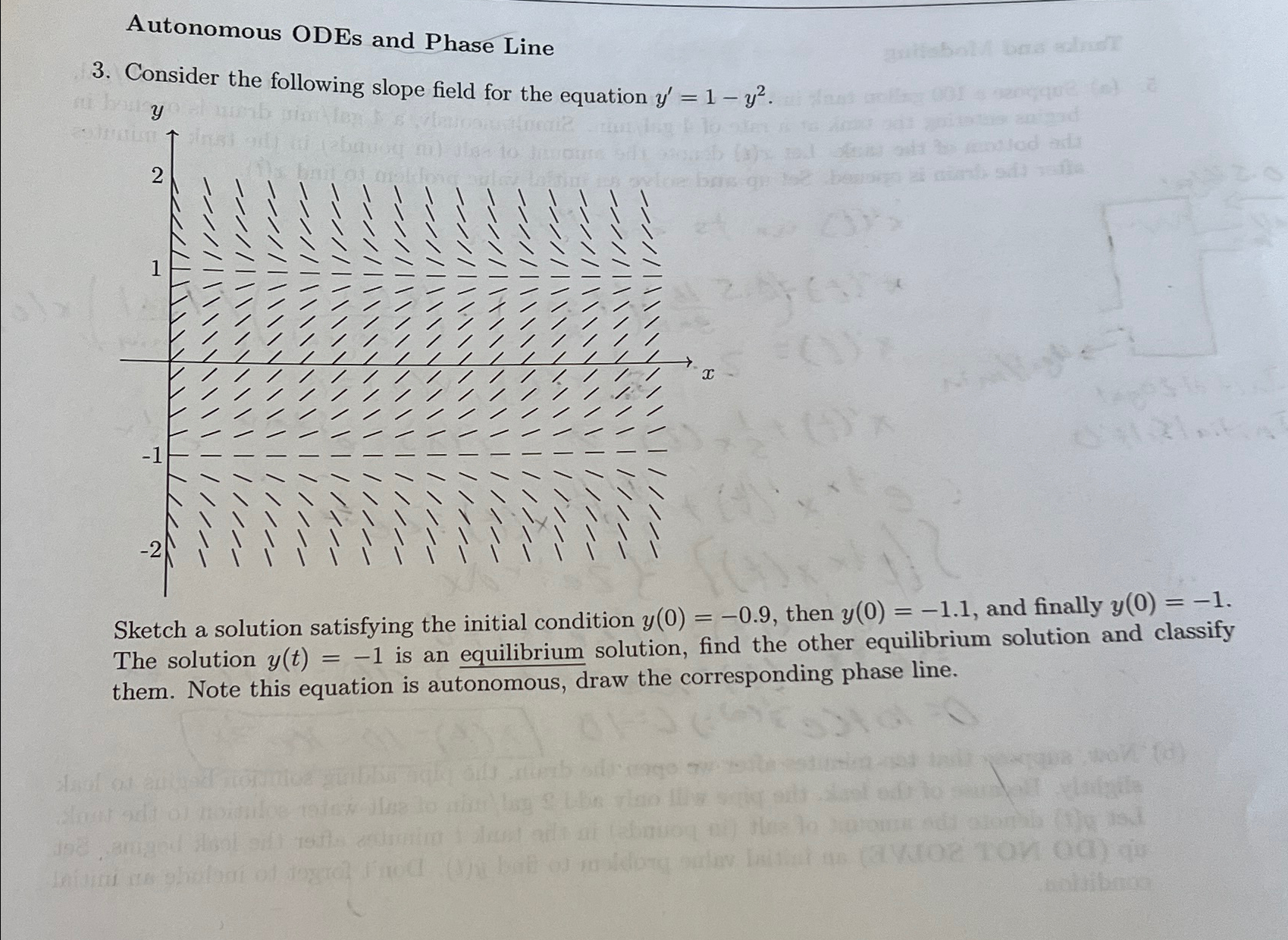 Solved Autonomous ODEs and Phase Line3. ﻿Consider the | Chegg.com