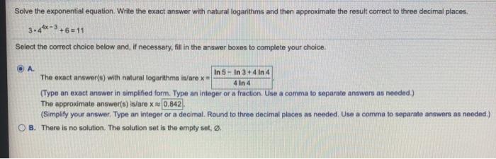 Solved Solve the exponential equation. Write the exact | Chegg.com