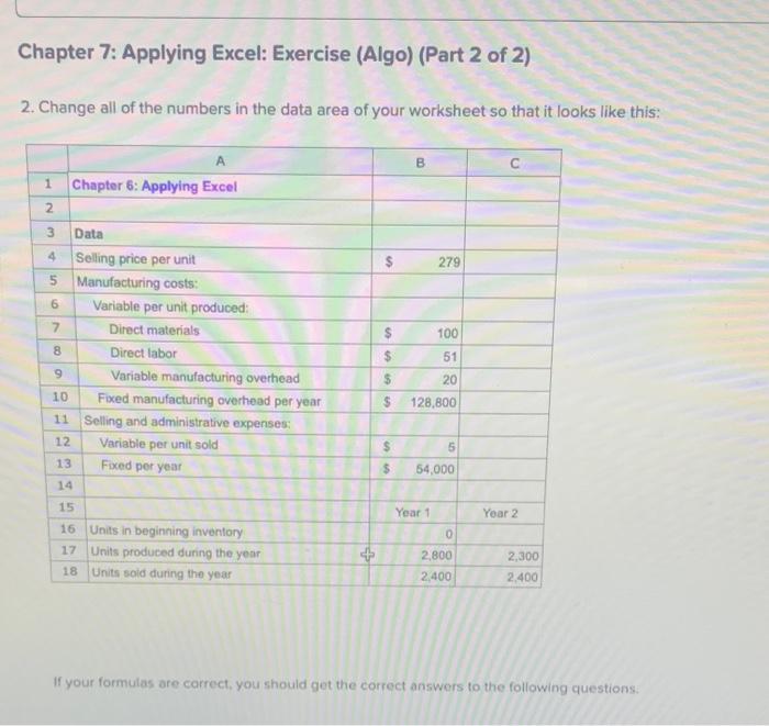Solved If your formulas are correct, you should get the | Chegg.com Solved If your formulas are correct, you should get the | Chegg.com