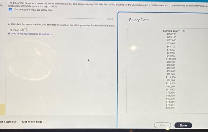 Solved graduation. Complete parts a through c below Click | Chegg.com