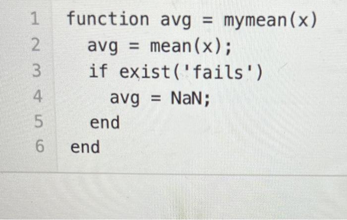 Solved in matlab / write a test for this file and the test | Chegg.com