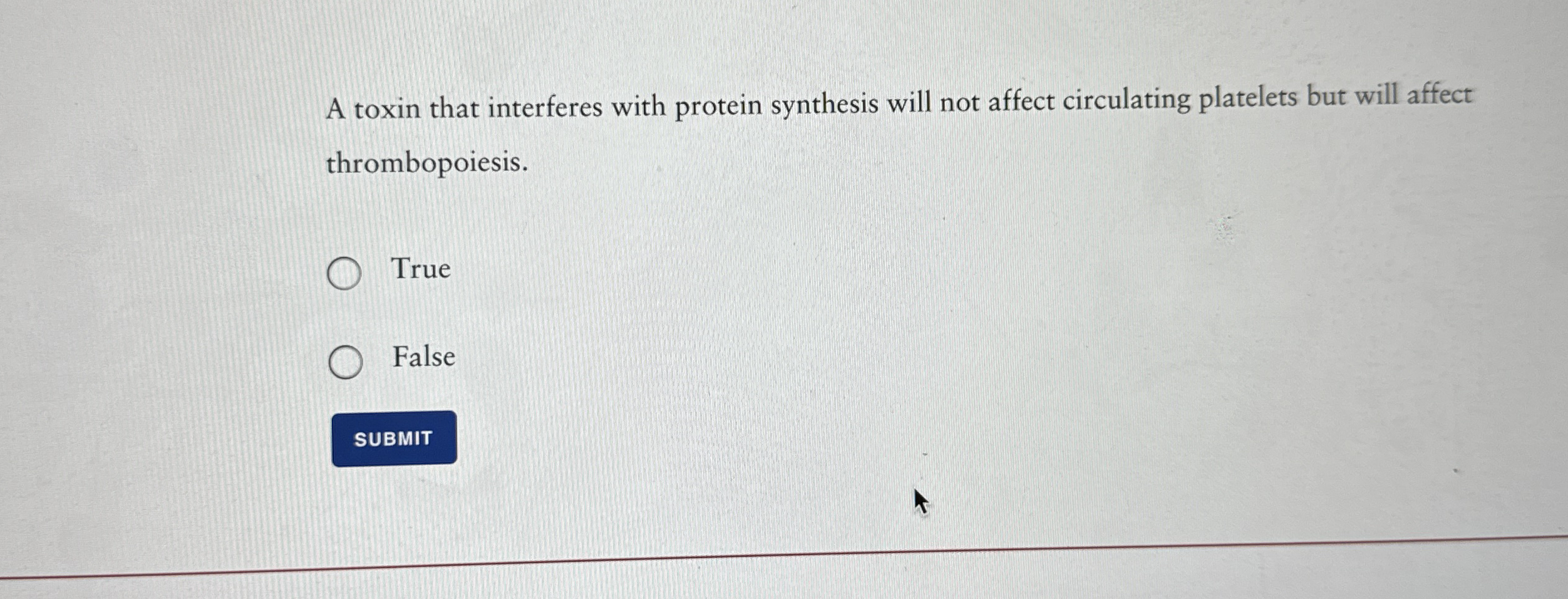 Solved A toxin that interferes with protein synthesis will | Chegg.com