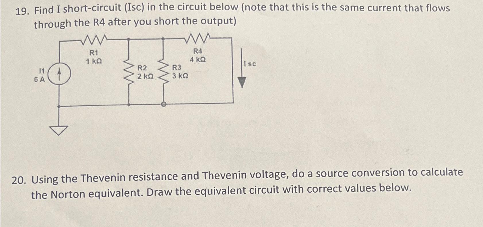 Solved Find I short-circuit (Isc) ﻿in the circuit below | Chegg.com
