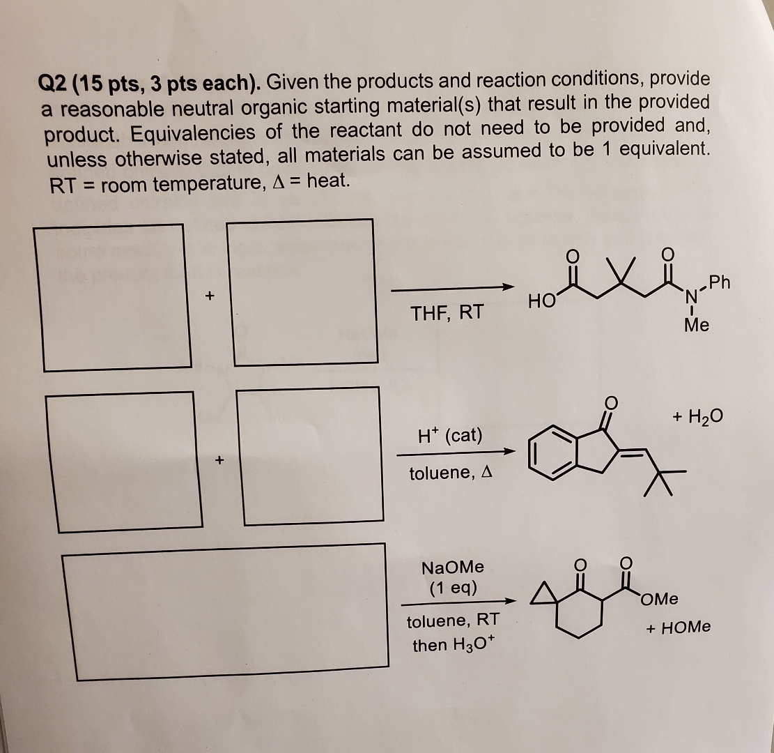 Solved Q2 (15 pts, 3 pts each). Given the products and | Chegg.com Solved Q2 (15 pts, 3 pts each). Given the products and | Chegg.com