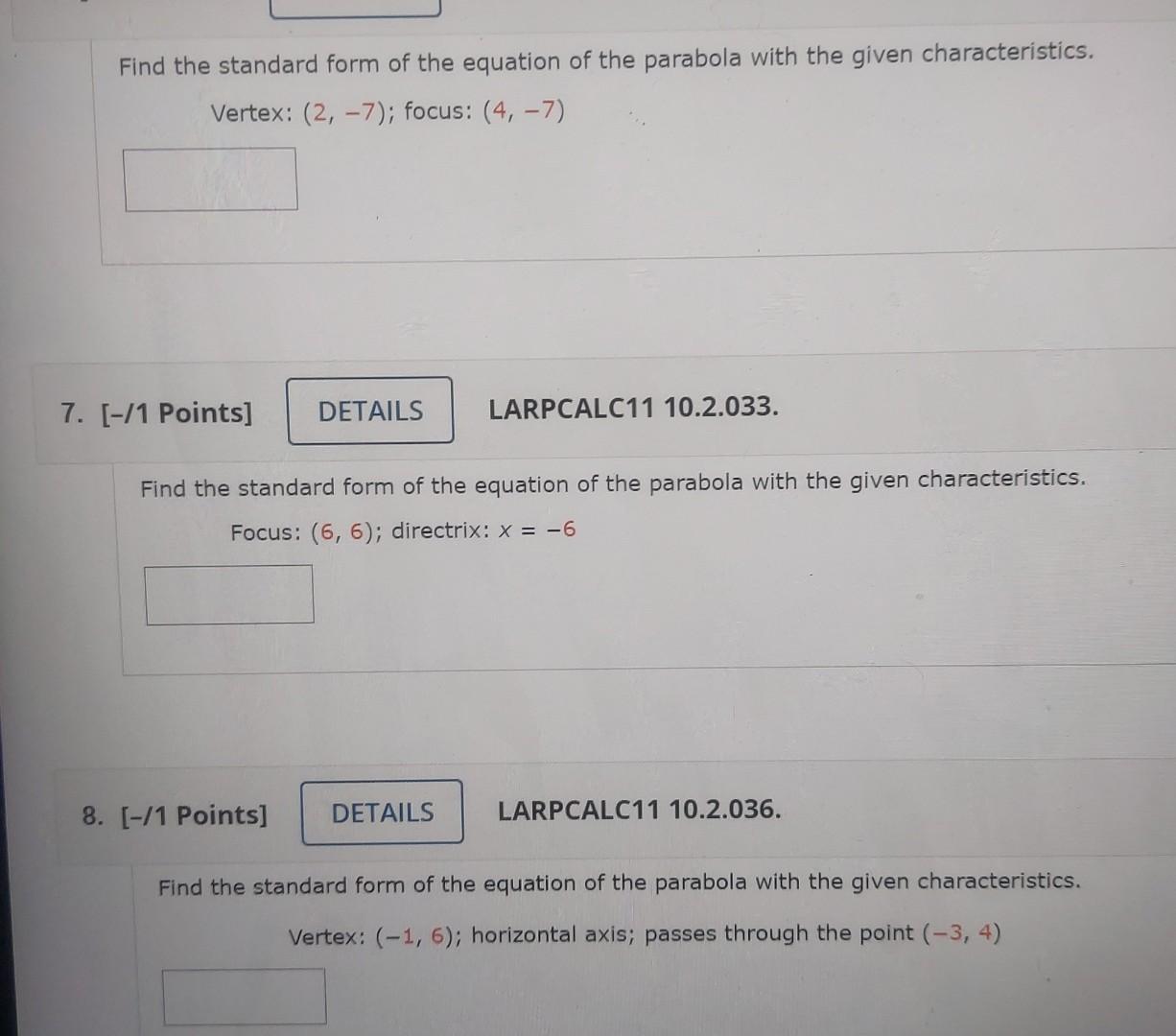Solved Find the standard form of the equation of the | Chegg.com