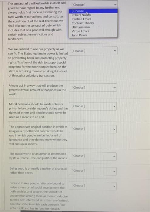 Solved The concept of a will estimable in itself and good | Chegg.com