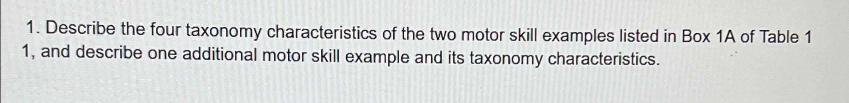 Solved Describe the four taxonomy characteristics of the two | Chegg.com