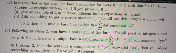 Solved te komen. Let X- 72 (2) Is it true that m has a | Chegg.com