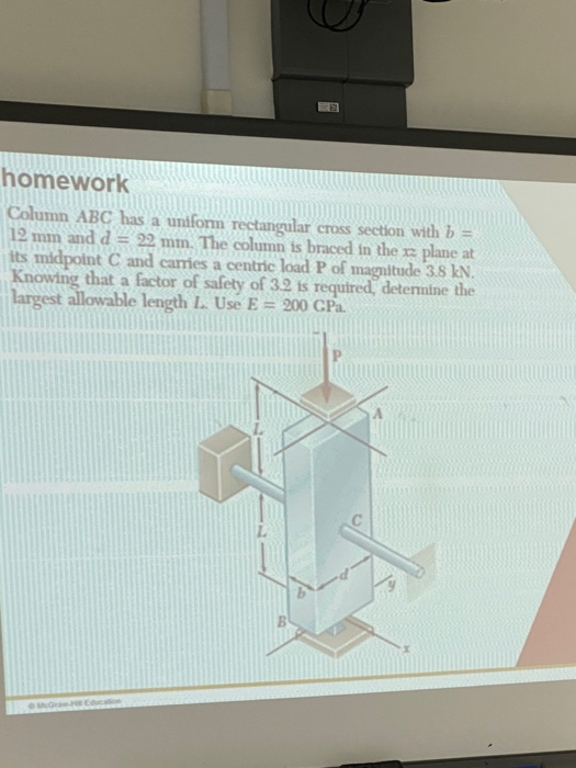 Solved nomework Column ABC has a uniform rectangular cross | Chegg.com