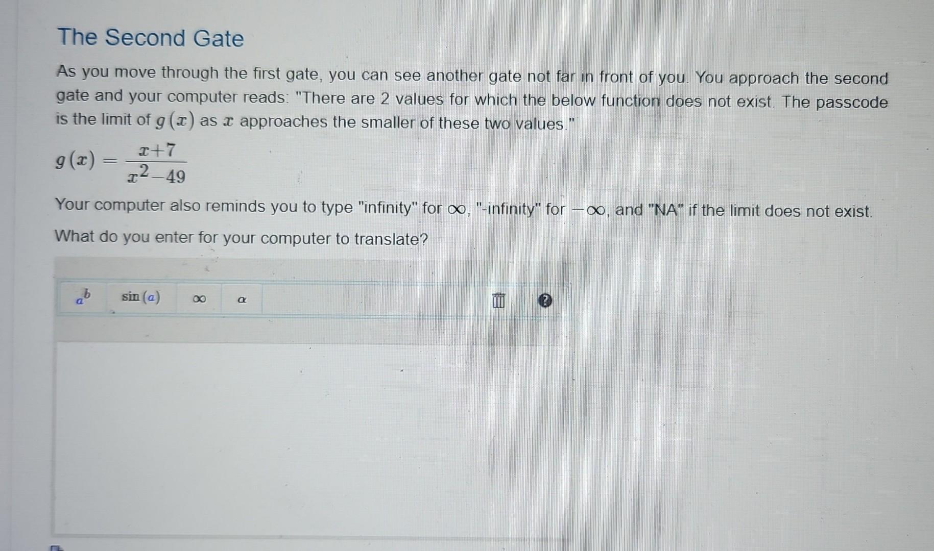 Solved The Second Gate As you move through the first gate, | Chegg.com