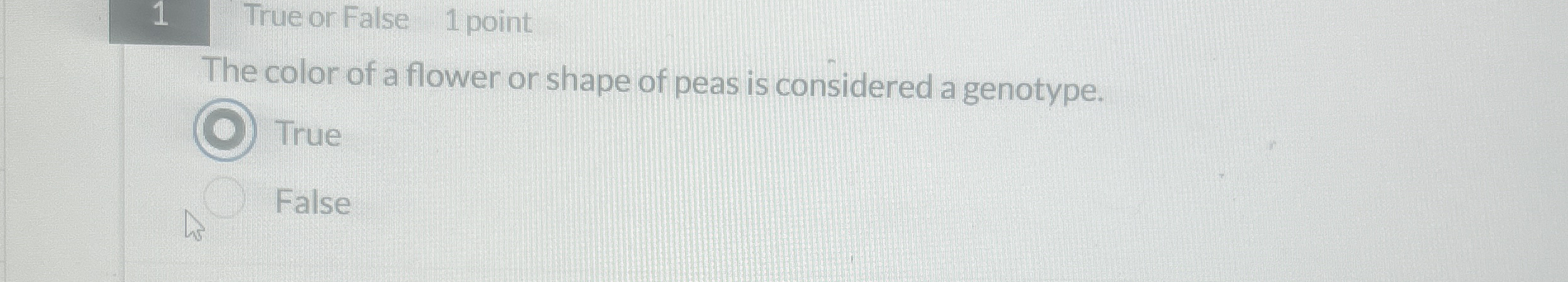 High Quality SOLUTION 1 ﻿True or False 1 ﻿pointThe color of a flower or ...