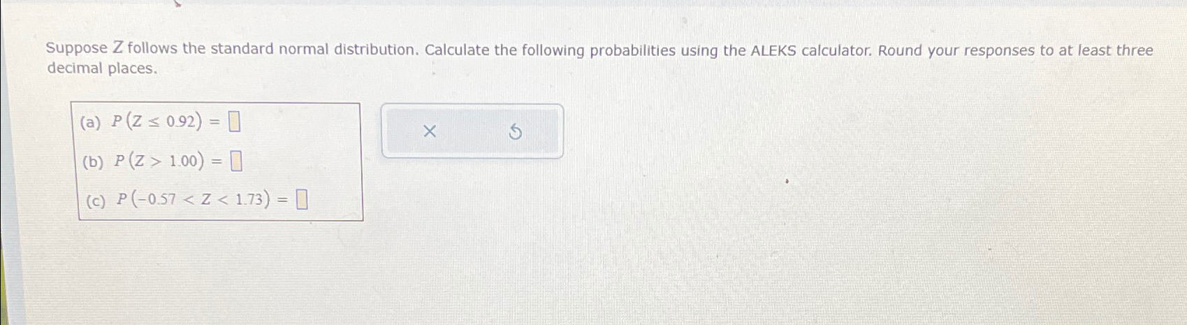 Solved Suppose Z ﻿follows the standard normal distribution. | Chegg.com