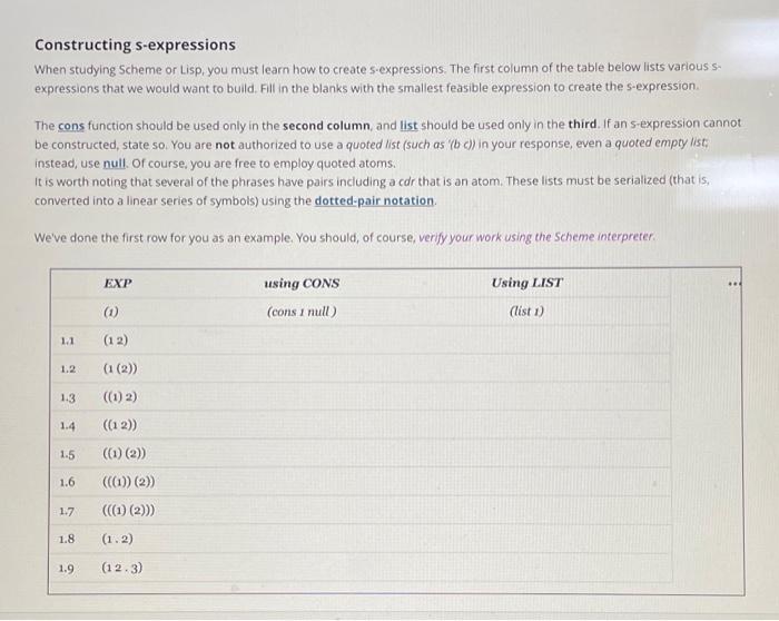 Solved Constructing s-expressions When studying Scheme or | Chegg.com