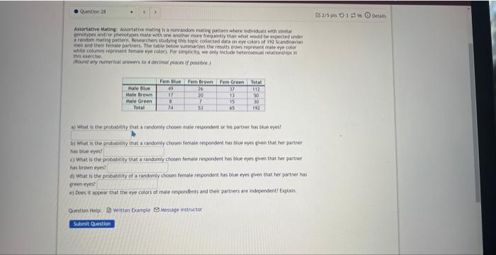 Solved Avertatve Mating: Aucration mating is a novrandom | Chegg.com