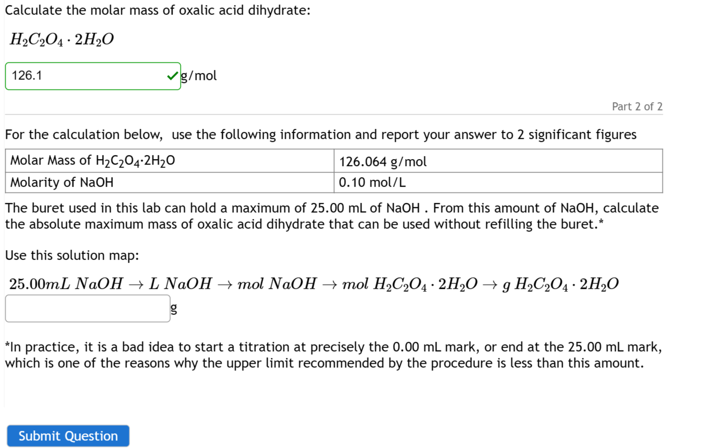 Solved Calculate the molar mass of oxalic acid | Chegg.com