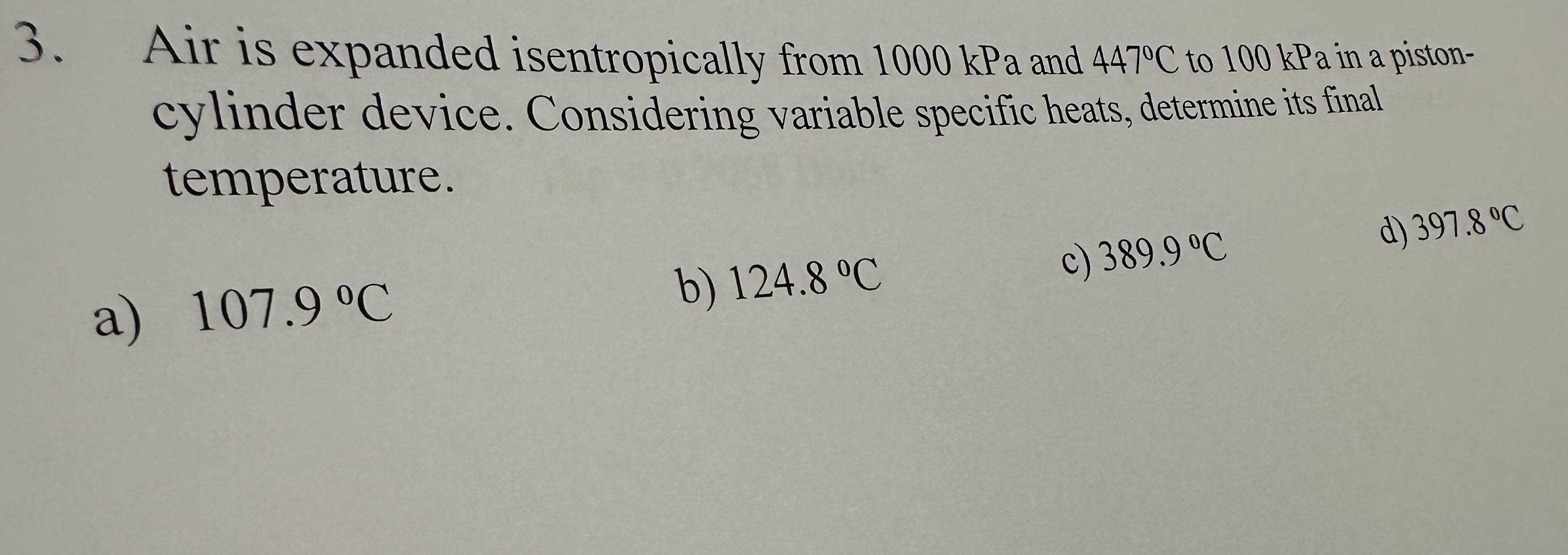 Solved Air is expanded isentropically from 1000kPa and 447°C | Chegg.com