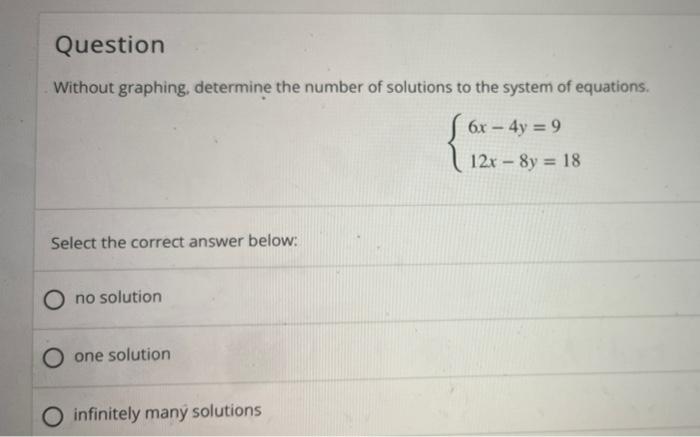 Solved Question Without graphing, determine the number of | Chegg.com