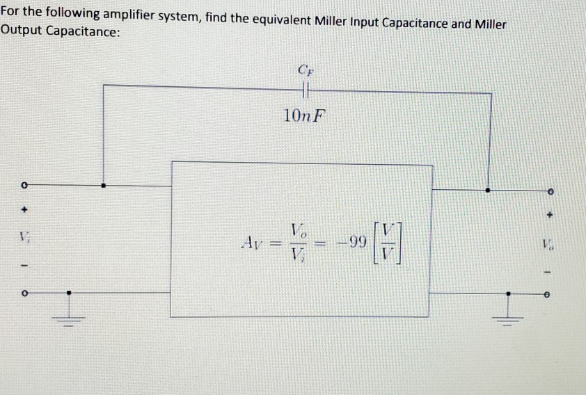 Solved For the following amplifier system, find the | Chegg.com