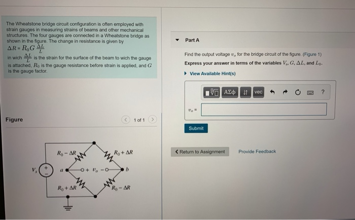 Solved The Wheatstone bridge circuit configuration is often | Chegg.com