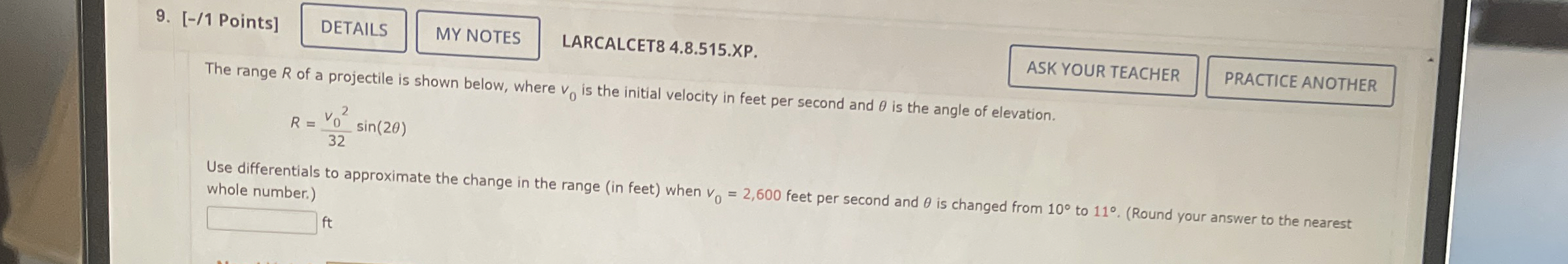 Solved [-/1 ﻿Points] ﻿LARCALCET8 4.8.515.XP.The range R | Chegg.com