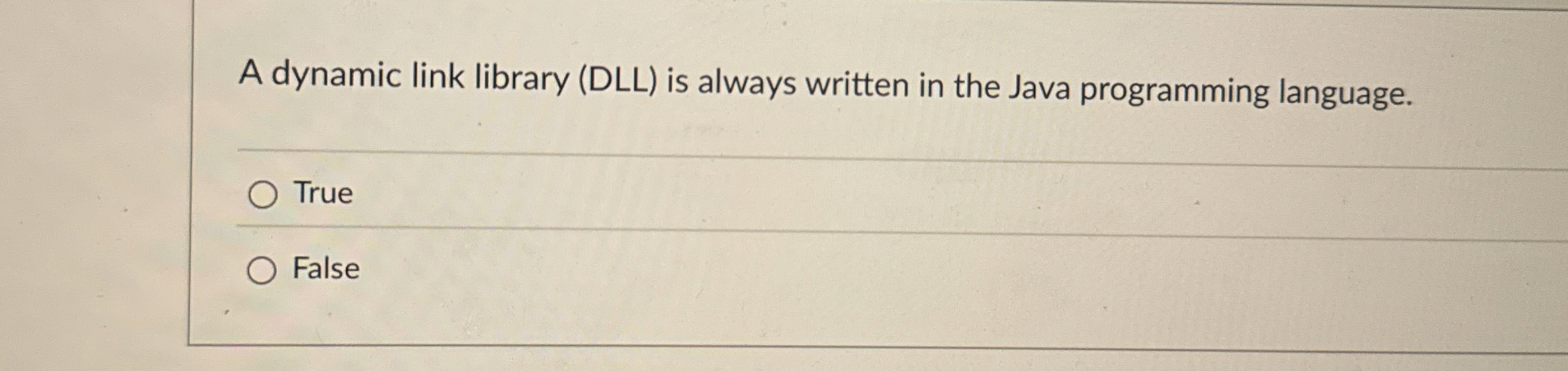 Solved A dynamic link library (DLL) ﻿is always written in | Chegg.com