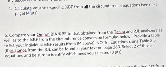 4 Calculate Your Sex Specific Bf From All The
