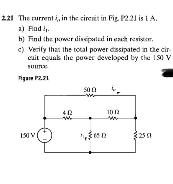 Solved 21 The current io, in the circuit in Fig. P2.21 is 1 | Chegg.com