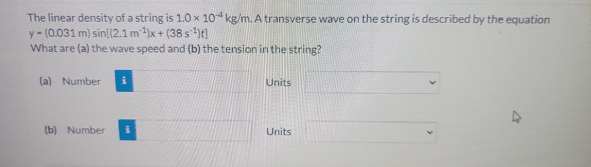 Solved The linear density of a string is 1.0×10−4 kg/m. A | Chegg.com