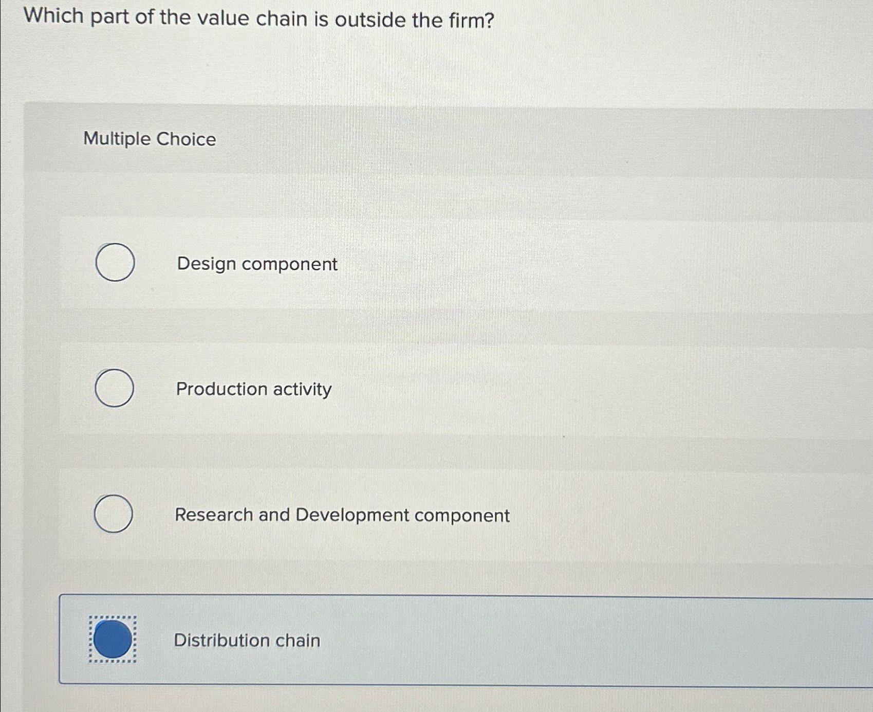 Solved Which part of the value chain is outside the | Chegg.com