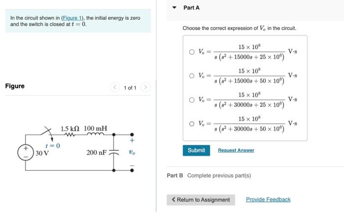Solved In the circuit shown in the initial energy is zero | Chegg.com