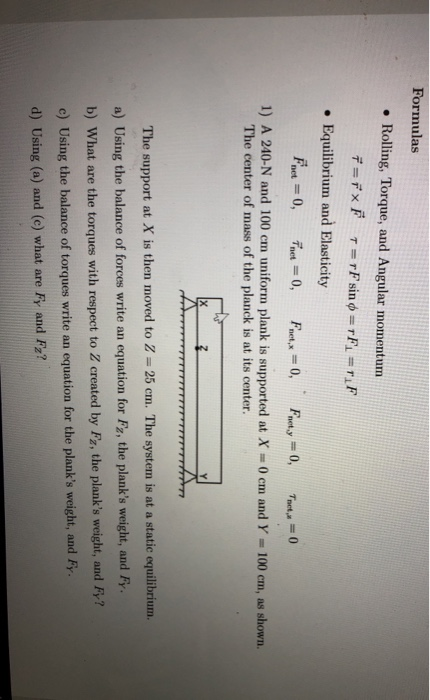 Solved Formulas • Rolling, Torque, and Angular momentum = ix | Chegg.com