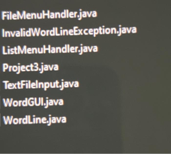 Solved JavaI need total 7 files for this project and these | Chegg.com