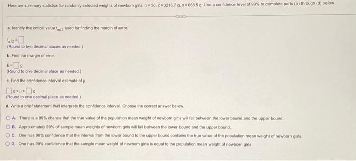 Solved Here are summary statistics for randomly selected | Chegg.com