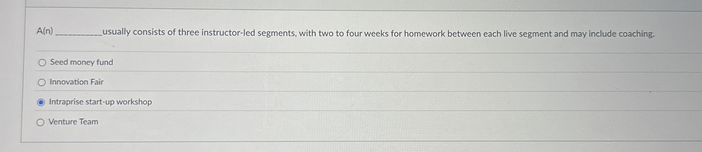 Solved A(n)usually consists of three instructor-led | Chegg.com