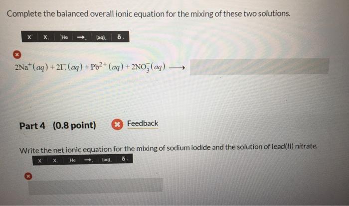 Solved Complete the balanced overall ionic equation for the | Chegg.com