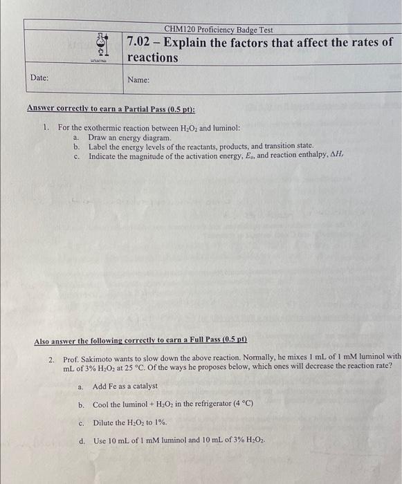 Solved Date: Answer correctly to earn a Partial Pass (0.5 | Chegg.com