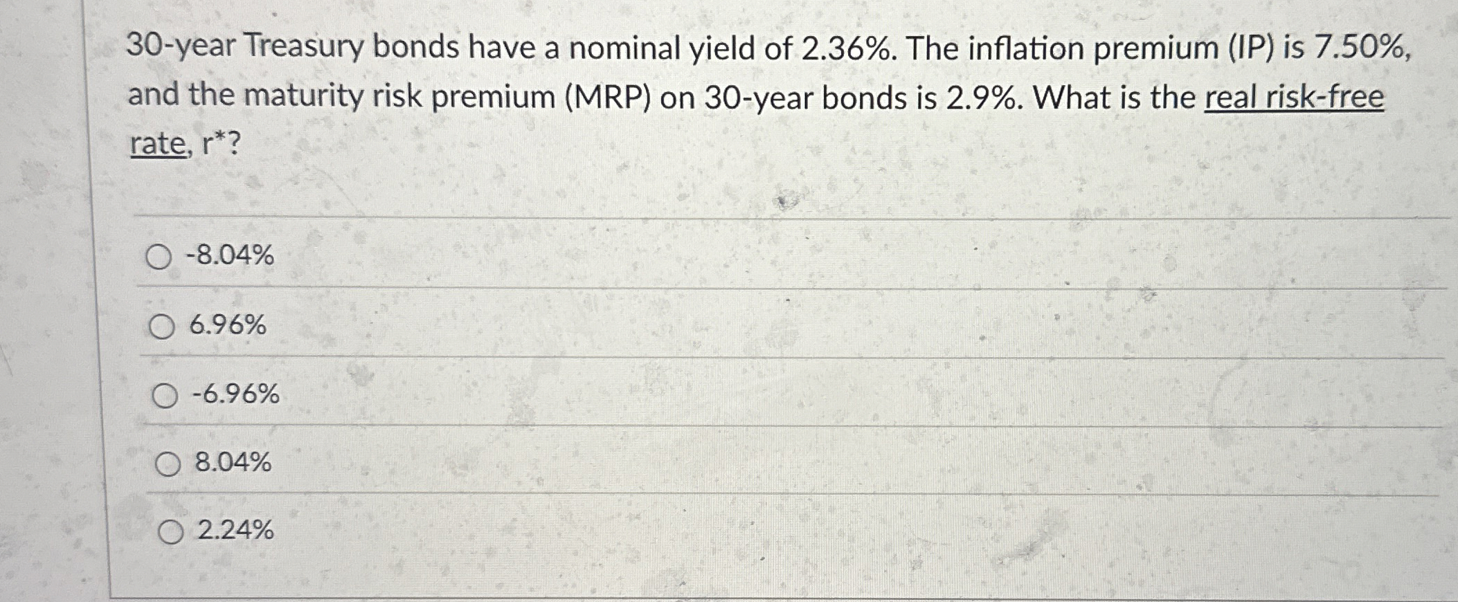 Solved 30 -year Treasury bonds have a nominal yield of | Chegg.com