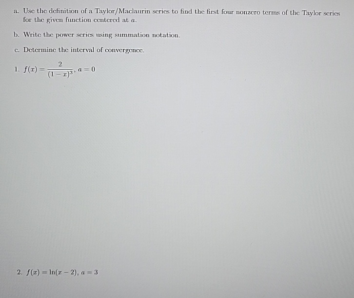 Solved a. ﻿Use the definition of a Taylor/Maclaurin series | Chegg.com