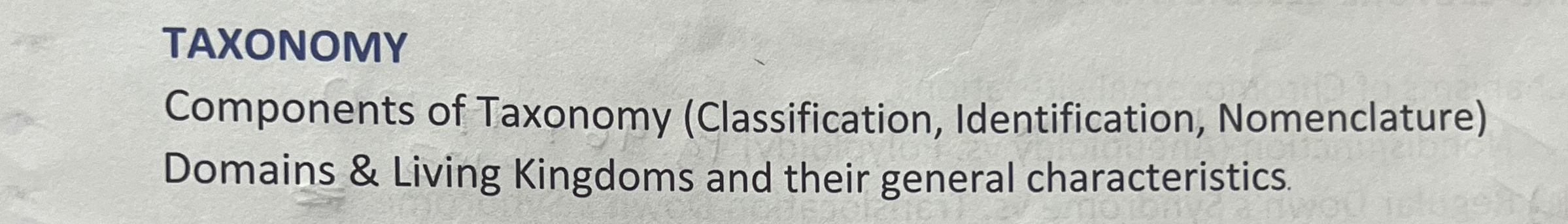 Solved TAXONOMYComponents of Taxonomy (Classification, | Chegg.com