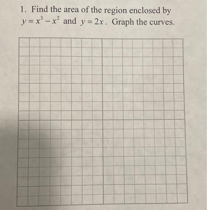 Solved Find the area of the region enclosed by y = x^3 - x^2 | Chegg.com