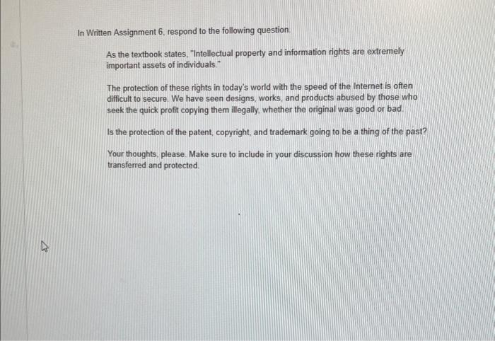 Solved Written Assignment 6 , respond to the following | Chegg.com