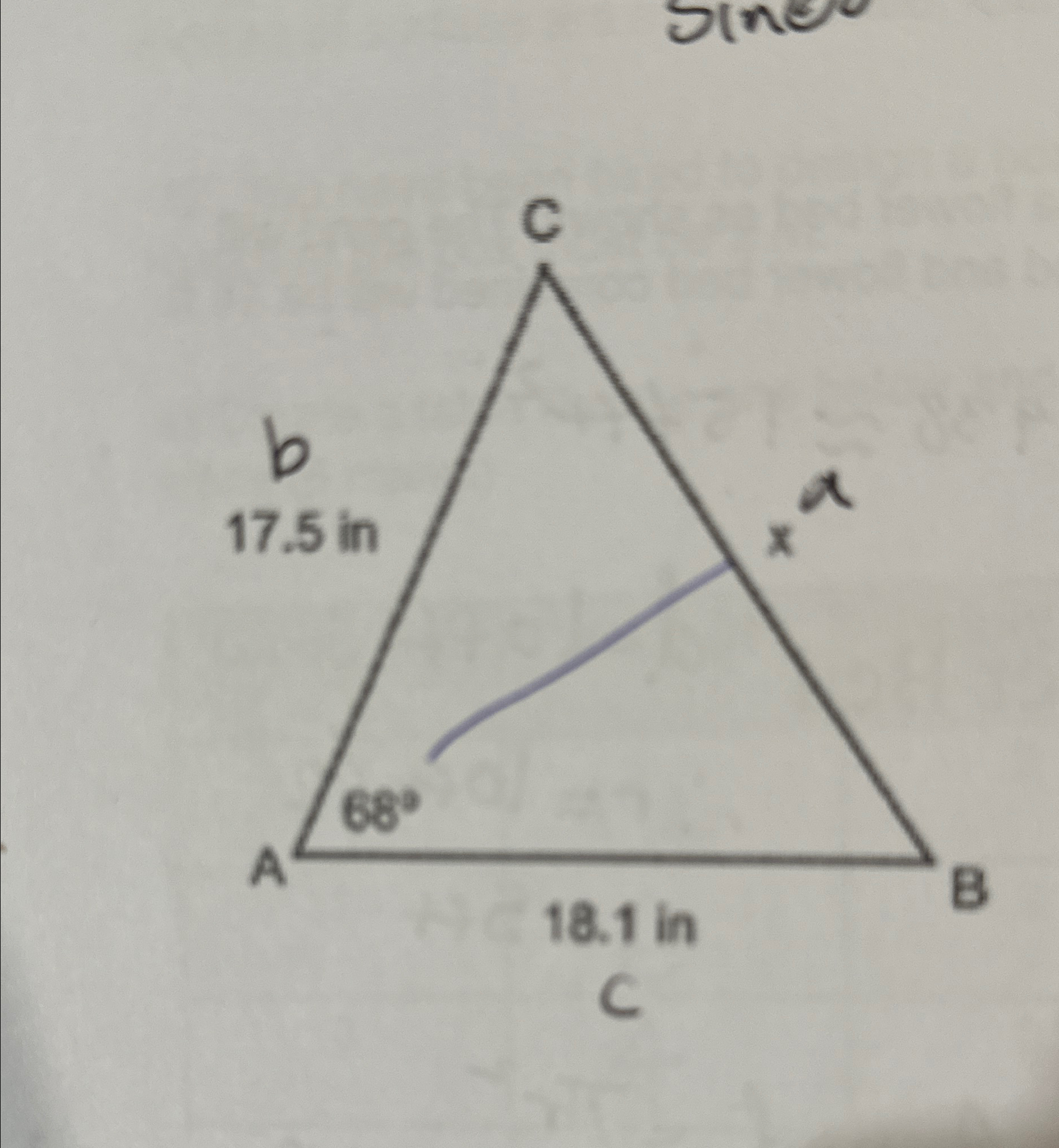 Solved Solve for x, ﻿using sine law, simple solution so i | Chegg.com